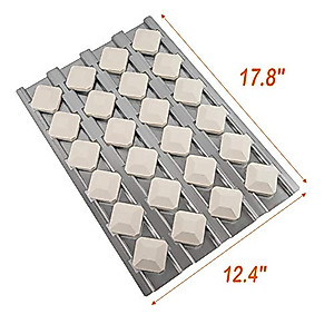 BBQ Future Stainless Steel Heat Plate Flame Tamer with 24pcs Ceramic Briquettes Compatible Alfresco ALX2-30, ALX2-42, ALX2-56 Series Gas Grills