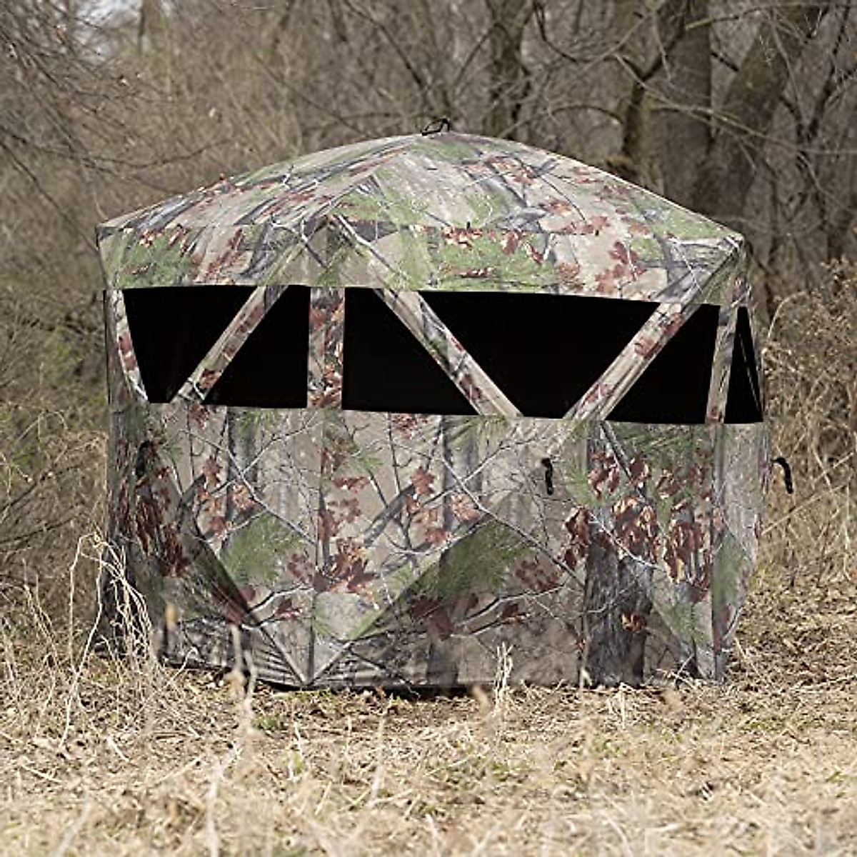 Barronett Blinds® Feather Five, Portable Hunting Blind, Huge Interior, Lightweight, 4-Person, Bloodtrail® Backwoods, 72” x 84” x 84”, FF500BW