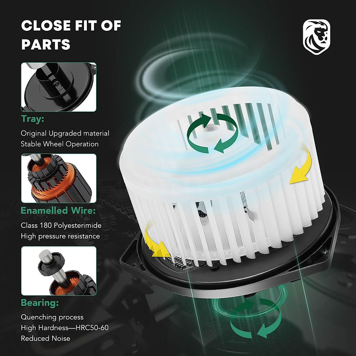 YHTAUTO A/C Heater Blower Motor Assembly Replacement for Nissan Altima Maxima Murano Infiniti EX35 FX35 FX50 G35 M35 Q50 Q60 QX60, Front Side