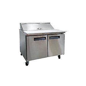 Elite Kitchen Supply Commercial Sandwich Prep Table Refrigerator, ETL NSF Salad Pizza Fridge Cooler, 48" W 11.47 cu.ft. Fan Cooling, Salad Bar with Cut Board for Buffet Restaurant, Bar, Shop