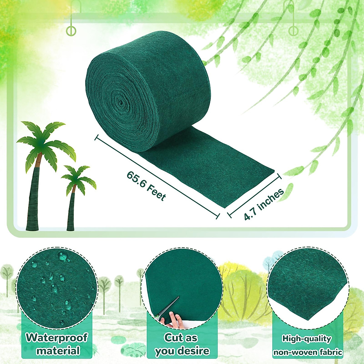 Riare 2 Pack Tree Protector Wraps- 65 Foot Cold-Proof Tree Trunk Wrap Guard Plants Bandage, Tree Wraps to Protect Bark Tree Tape Protect Shrub Antifreeze Protector Wrap for Keep Warm & Moisturizing