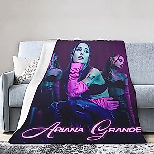 Ariana Grande Blanket Ultra-Soft Throw Blanket Singer Blanket Flannel Blanket Portable Throw Blanket for Living Room Couch Sofa Car Ariana Grande Merch Fans Gift 80x60 in