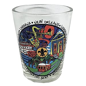 Lunch Money New Orleans Louisiana Iconic Circle Design Shot Glass