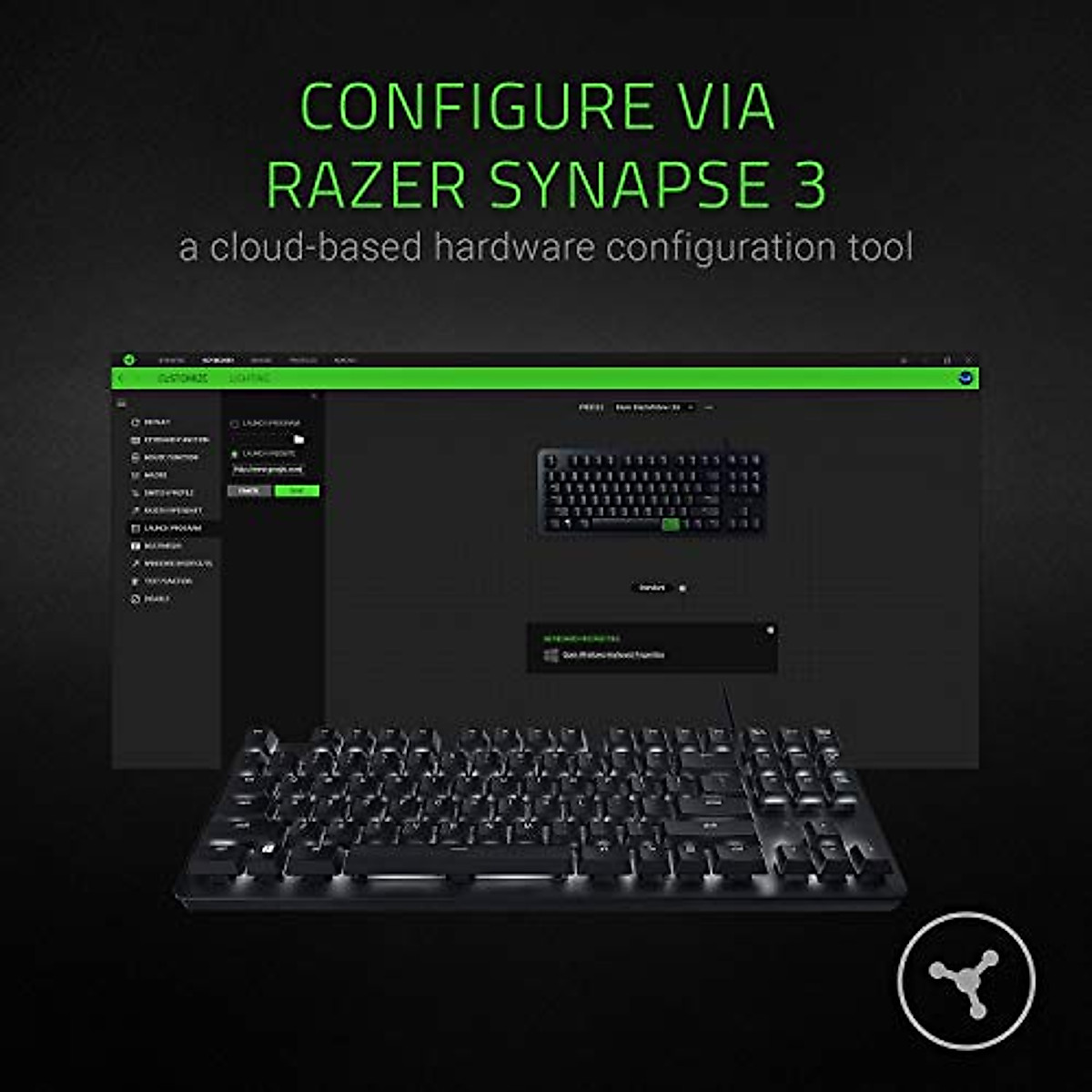 Razer BlackWidow Lite TKL Tenkeyless Mechanical Keyboard : Orange Key Switches - Tactile & Silent - White Individual Key Lighting - Compact Design - Detachable Cable - Classic Black