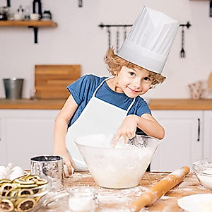 Ecoofor 12 Pieces Kid Aprons, Kid Chef Aprons with Pocket Children Chef Apron for Boys Girl's Kitchen Cooking Baking Painting Wear (Ages 5-12)