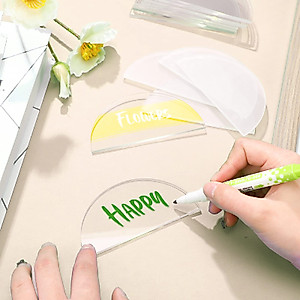 Bucherry 30 Pcs Clear Acrylic Wedding Place Cards, 2 x 4 Inch Half Circle Acrylic Sign DIY Blank Semicircle Acrylic Table Numbers Wish Sign Wedding Reception Event Birthday Party Restaurant