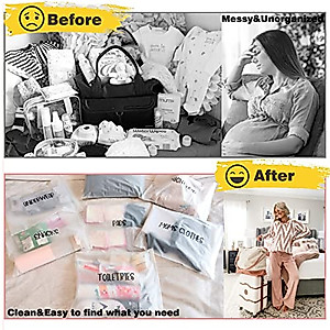 15 Pack Hospital Bags for Labor and Delivery,11 x 14 Inch Maternity Hospital Bag Essentials for Mommy Dad Newborn Baby,Diaper Bag Organizing Pouches Resealable Frosted Pre Packed Bag for First Time New Mom Must Haves