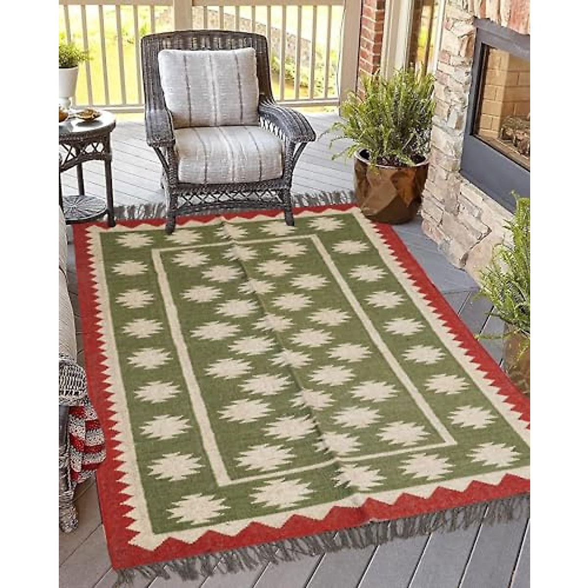 Handmade Wool Jute Area Rug for Bedroom Living Room,Custom Size, Kilim Rug Boho Jute Rug (10x14 feet)