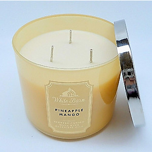White Barn 3-Wick Scented Candle in Pineapple Mango, Yellow