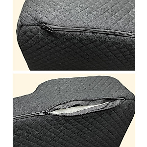 XOLLOZ Pillow For Eyelash Extensions - Curved Memory Foam Lash Bed Pillow With Neck And Back Support, Perfect Pillow For Eyelash Extensions, Two Pockets For Tools On The Sides Of Pillow (Black)