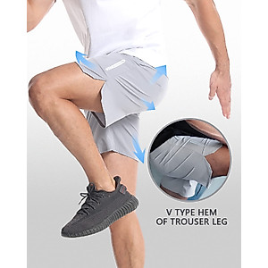 CANGHPGIN 2 Pack Mens Workout Athletic Shorts 7 inch Inseam Quick Dry Hiking Shorts Men Lightweight Sports Gym Shorts Running