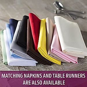 LA Linen Polyester Poplin Washable Rectangular Tablecloth, Stain and Wrinkle Resistant Table Cover 90x132, Fabric Table Cloth for Dinning, Kitchen, Party, Holiday 90 by 132-Inch, Yellow Dark