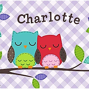 Personalized Placemat for Kids, Gingham Owl - I See Me!