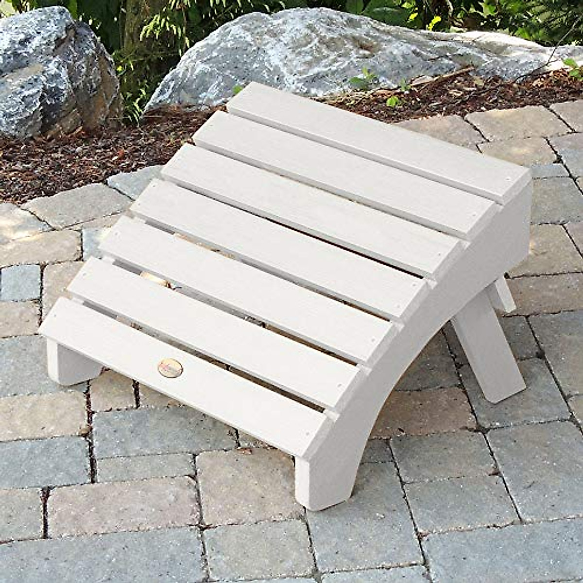 Highwood AD-OTL1-WHE Adirondack Folding Ottoman, Adult, White, 19W x 20D x 13H in.