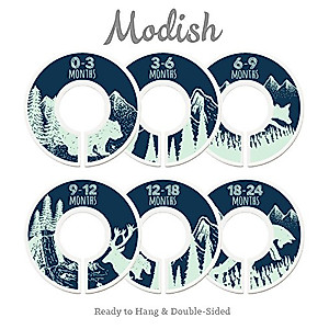 Modish Labels Baby Nursery Closet Dividers, Closet Organizers, Nursery Decor, Baby Boy, Woodland, Tribal, Woodland Animals, Bear, Fox, Deer, Navy Blue, Mint