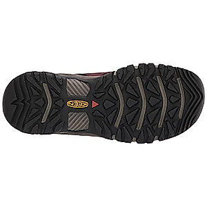 KEEN Women's-Ridge Flex Mid Height Waterproof Hiking Boots, Rhubarb/Black, 5.5