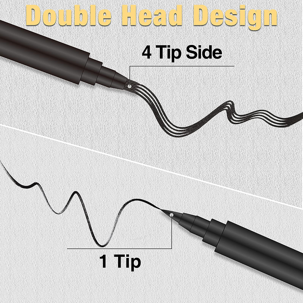 Beard Pencil Filler For Men,4 Tip Beard Filler Pen Kit Beard Pen & Beard Brush Male Mustache Repair Shape, Effective Enhance Facial Hair Waterproof Proof and Sweat Proof (Portable Box & Black Pen)