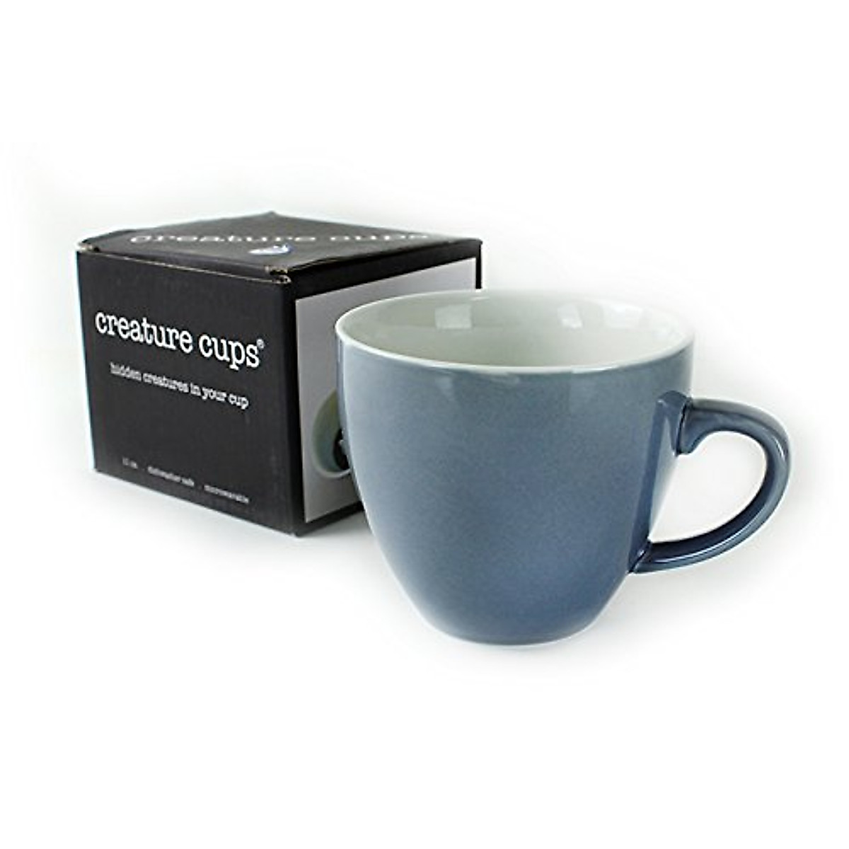 Creature Cups Turtle Ceramic Cup (11 Ounce, Wedgewood Blue Exterior) - Hidden Sea Animal Inside - Birthday, Holiday & Housewarming Gift for Ocean and Coffee & Tea Lovers