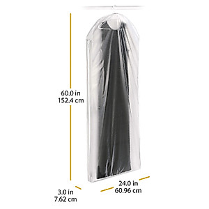Whitmor 5003-20 Zippered Gown Bag, Clear