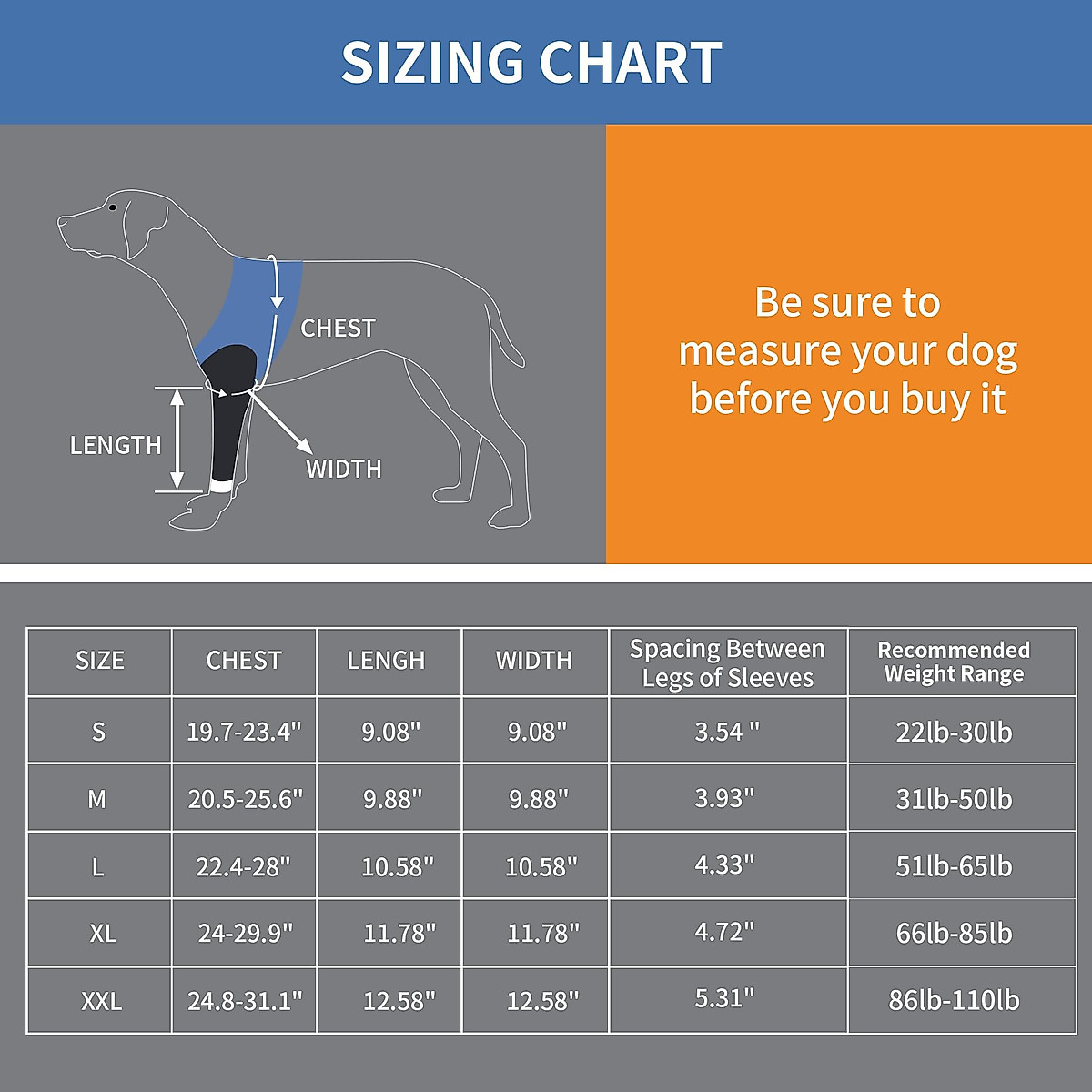 Dog Sleeves for Wounds Both Front Legs，Cone Collar Alternative, Abrasion Resistant Dog Recovery Sleeve, Washable 2.5mm Thick and Waterproof, Breathable Pet Wounds Prevent Licking, Bite Grey (Large)