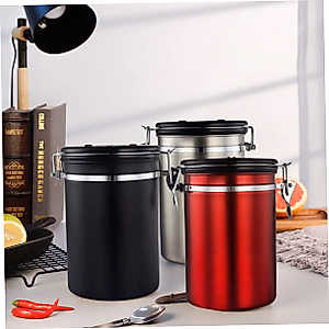 Luxshiny Coffee Bean Container Coffee Bean Canister Stainless Steel Snack Containers Metal Coffee Canister Coffee Bean Storage Container Vacuum Seal Containers Food Jar Household