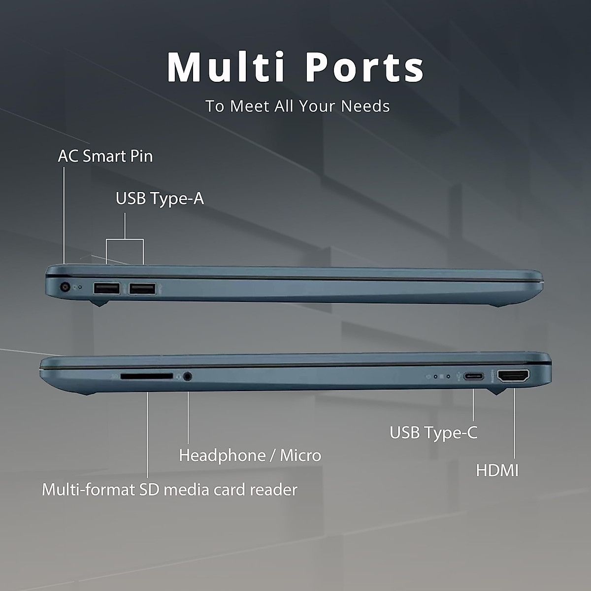 HP 15.6" FHD Laptop, AMD Ryzen 5-5500U Processor, AMD Radeon Graphics, 16GB RAM, 512GB PCIe SSD, HD Webcam, Bluetooth, Wi-fi, Win 11, Blue, 32GB Hotface USB Card