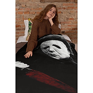 Horror Movie Blanket Mic-hael My-ers Halloween Super Soft Cozy Warm Fleece Throw Blanket Fluffy Plush Lightweight Bedding Quilts for All Season Bed Sofa Couch 80"x60" Large for Men Women