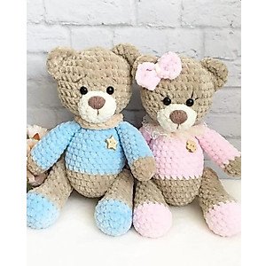 Troyarn Velvet Chenille Baby Blanket Yarn Amigurumi Yarn for Crocheting and Knitting Super Bulky 100 gr (132 yds) (10145 - Mushrooms)