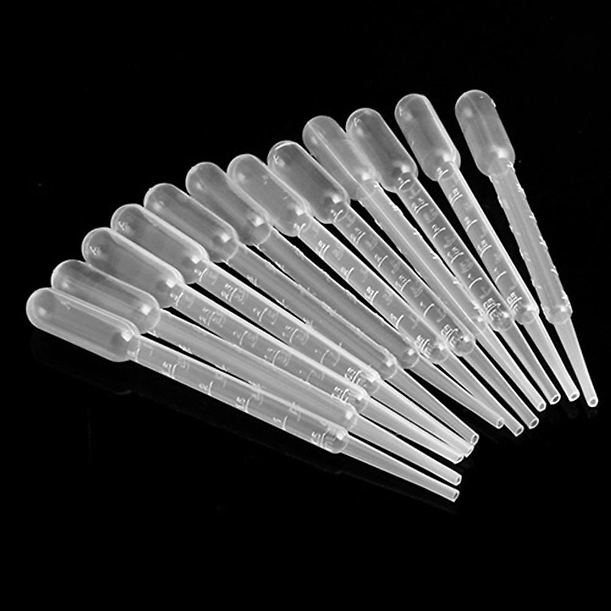 Acamifashion 50Pcs Airbrush 3ml Disposable Plastic Eye Dropper Transfer Graduated Pipettes Essential Oils Pipettes Dropper