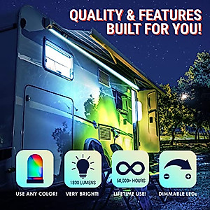 LATCH.IT RV Awning Lights | 20’ V2.1 DIY Kit LED Awning Lights for RV & Campers | IP68 Waterproof RV LED Lights Exterior| The Most Complete Camper Awning Lights Kit in The Market!
