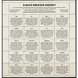 1997 Classic American Aircraft - Sheet of Twenty Stamps Scott 3142