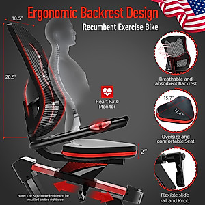 HARISON Recumbent Exercise Bike with Arm Exerciser, Recumbent bikes for Adult Seniors, Recumbent Exercise bike for Home 400 lbs Capacity