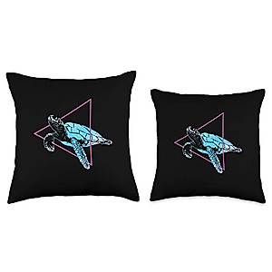 Turtle reptile carapace old Sauropsida Testudines Turtle in Water with Triangle Throw Pillow, 18x18, Multicolor