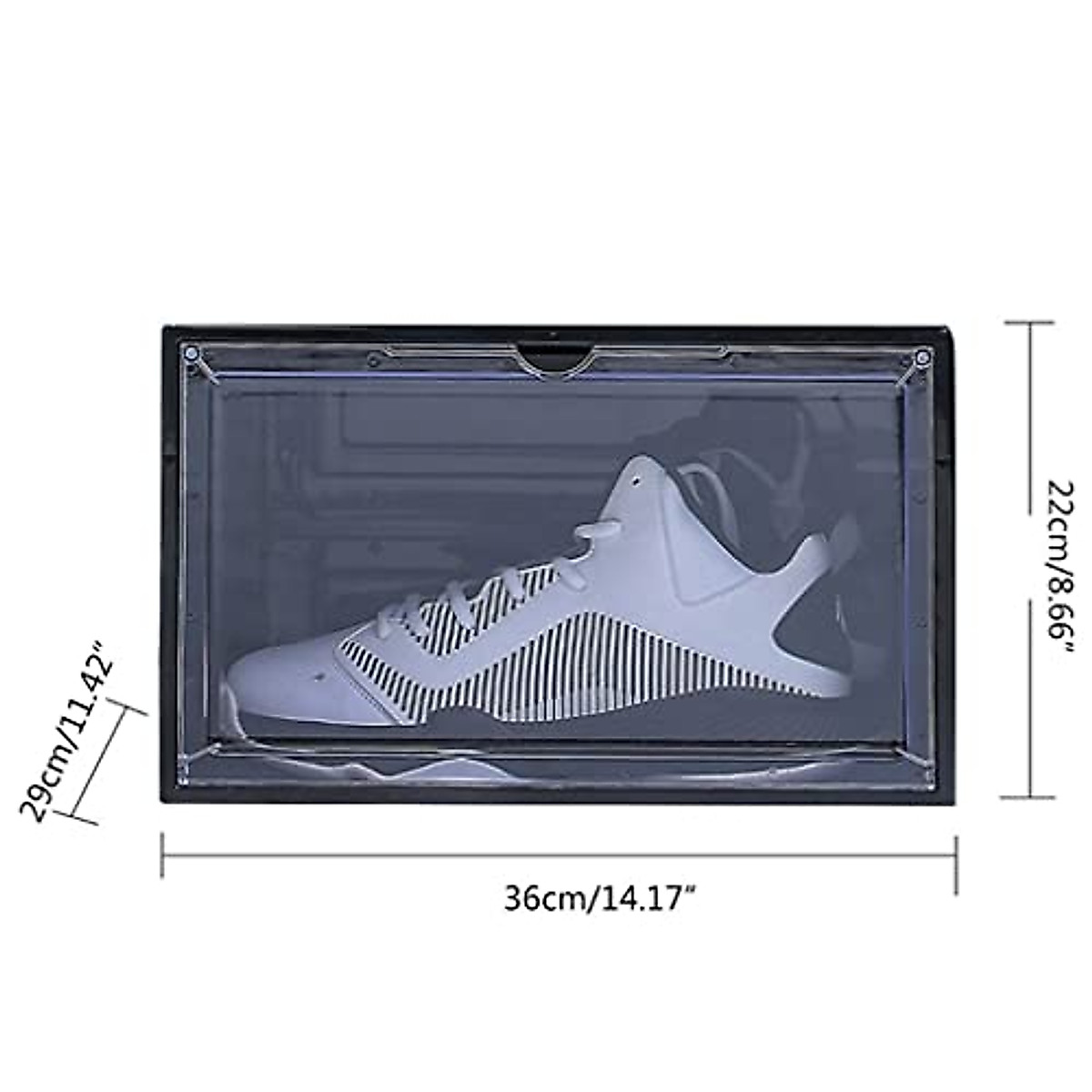 WALNUTA Clear Plastic Shoe Box with Magnetic Closure Stackable Storage Case Shoe Organizer Collection Display for Men Women (Color : B)