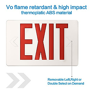 EXITLUX 2 Packs LED Exit Lights with Emergency Lights-Double Face Two LED Adjustable Head Emergency Exit Lights with Battery Backup Dual LED Lamp ABS Fire Resistance UL Listed 120-277VAC.…