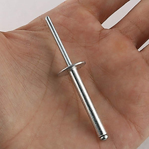 E-outstanding Core Pulling Rivet 60PCS 3/16x1-3/8inch(4.8x35mm) Large Flange Aluminum Blind Rivet Self-Plugging Open End Decorating Fastener Nails Pop Rivets