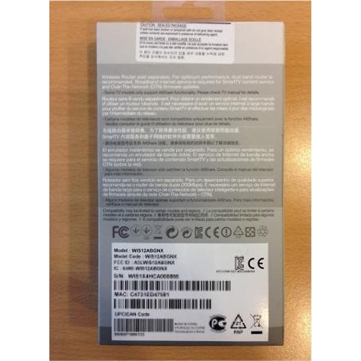 SAMSUNG TV Wireless USB2.0 Wi-Fi WIS12ABGNX Lan Adapter LinkStick