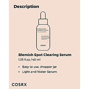 COSRX AC Collection Blemish Spot Clearing Serum, 40ml / 1.35 fl.oz | Centella, Niacinamide, EGF Serum | Animal Testing Free, Paraben Free