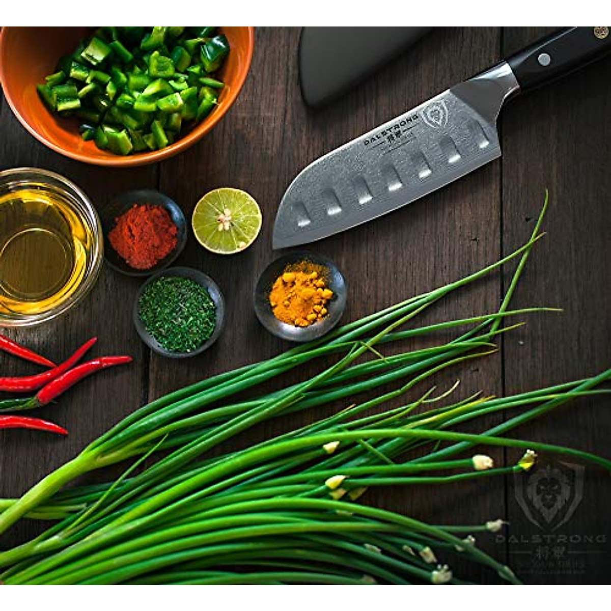 Dalstrong Mini Santoku Knife - 5 inch - Shogun Series - Japanese AUS-10V Super Steel Asian Knife - Damascus Layered - 67 Layers - Vacuum Treated Vegetable Knife - Sheath Included