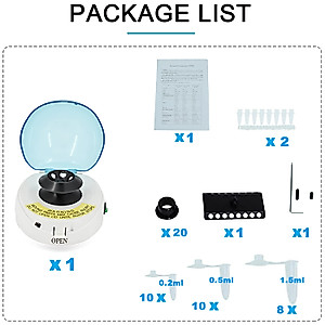 Mini Centrifuge Machine 𝟒𝟎𝟎𝟎𝐫𝐩𝐦, Mini Portable Desktop Centrifuge Laboratory, 110V Lab Benchtop Centrifuge, 2 Rotors for 2ml/1.5ml/0.5ml/0.2ml Centrifuge Tubes