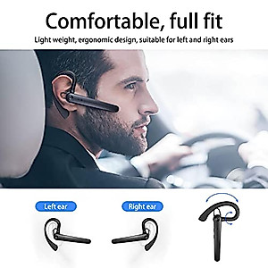 Gspmoly Bluetooth Headset Ear-Mounted Business Stereo Headset Hands-Free Sports Headset with Microphone, Microphone for Office Driving, Hands-Free Earphones Compatible with Android/iOS