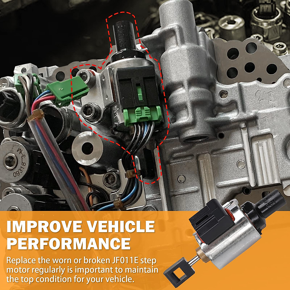 CVT Transmission Step Motor 2.0 2.5 Stepper Motor for 2009-2012 Nissan Altima Rogue SL SV AWD, 2007-2012 Sentra Dodge Caliber 2.5L 2.0L 4 Cylinder CVT Step Motor JF011E RE0F10E F1CJA Valve Body