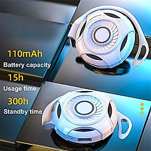Jiajaja Hanging Ear Comfortable Touch Control Wireless Bluetooth Headphones Game Music Low Delay Clear Call Sports Ear Mounted Hands Free Headset (White)