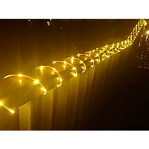 ILUMDECOOD 120V LED Rope Lights, 10M 33ft, Retro Warm White 2700K, Indoor or Outdoor Use, Linkable, Perfect for Deck, Garden, Patio, Landscape Lighting, Camping, Party, Bedroom Décor, Waterproof