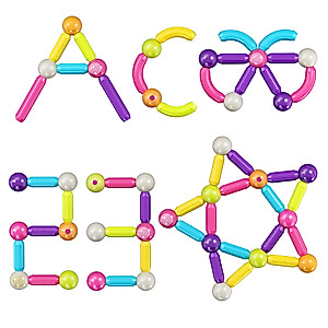 Contixo Kids Magnet Toys - ST1 150 PCs Magnetic Tiles, 3D Building Blocks, STEM Construction Creativity, Imagination, Recreational, Educational Block for Children Toddler Kids Ages 4-8