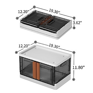 HAIXIN Plastic Storage Containers, Stackable Closet Organizers and Storage, Folding Bookshelf for Bedroom, 8.4 Gal Collapsible Laundry Organizer, 4 Pack