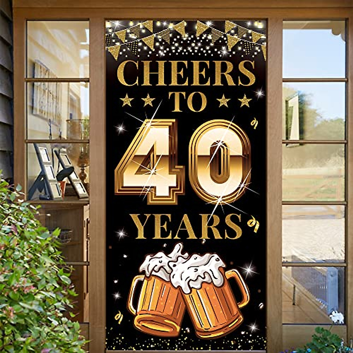 Celebrate 40th Birthdays & Anniversaries with Elegant Black Gold Banner