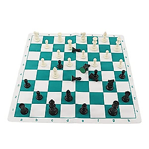Jeanoko Roll Up Chess Board Set, Increase Feelings Portable Chess Board Set Foldable Light Rollable for Adults for Travel for Picnic(Wang Gao 75MM)
