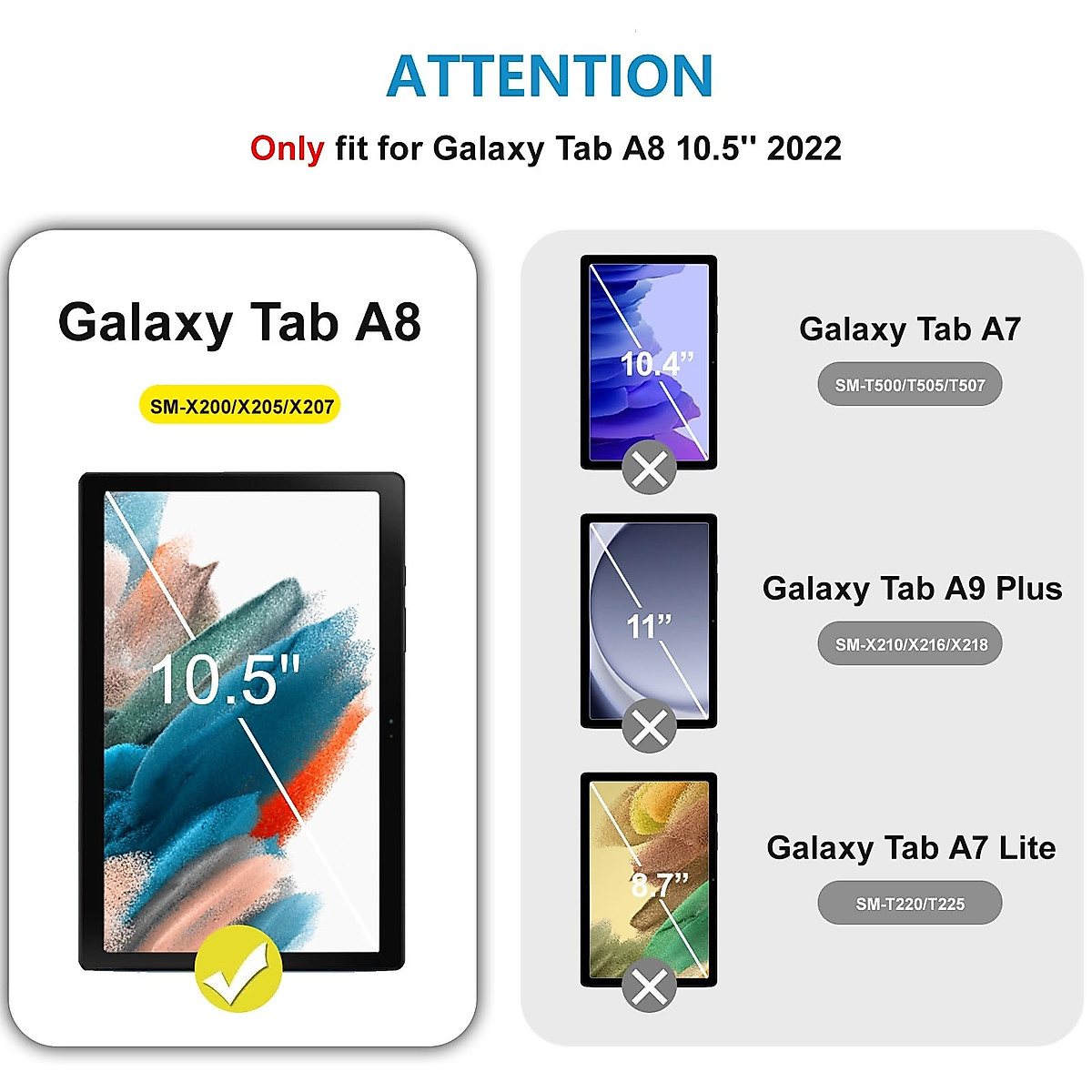 SPARIN 2 Pack Screen Protector for Galaxy Tab A8 10.5 inch 2022, Tempered Glass with Alignment Tool for Samsung SM-X200/X205/X207