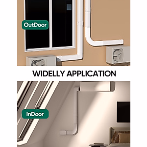 Plusluck 4" 23Ft Mini Split Line Set Cover, PVC Ductless Air Conditioner Decorative Pipe, Pump Covers, AC Line Cover Kit, for Outside Units Air Conditioners & Heat Pumps, All in One Set